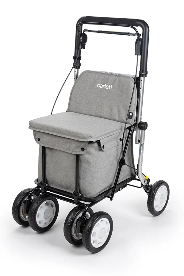 Carlett trillevogn med sete - Comfort, grå - Handlevogn